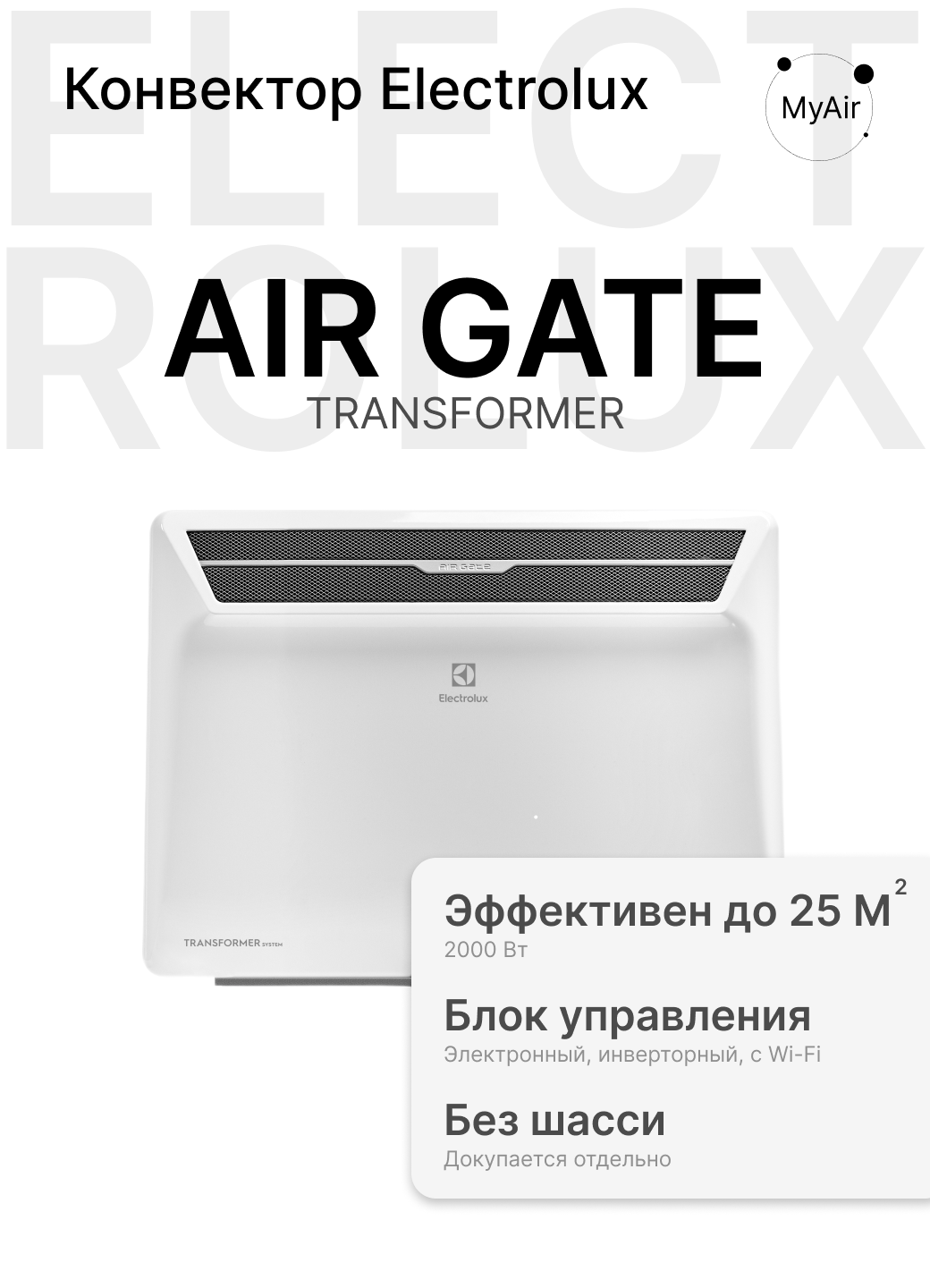 Комплект Electrolux Air Gate Transformer с блоком управления ECH/AG2-2000 T-TUI4 (инверторный)