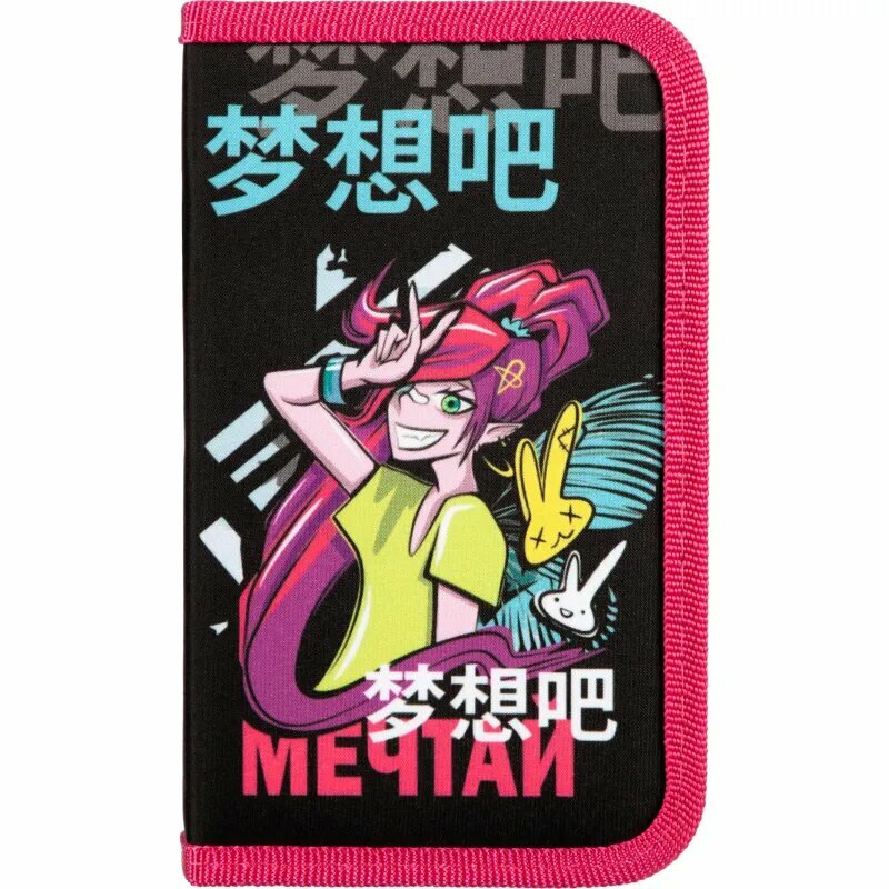 Пенал Комус класс Мечтай 1 секц. 190x110x20мм, ткань 1906063 П1с-01-