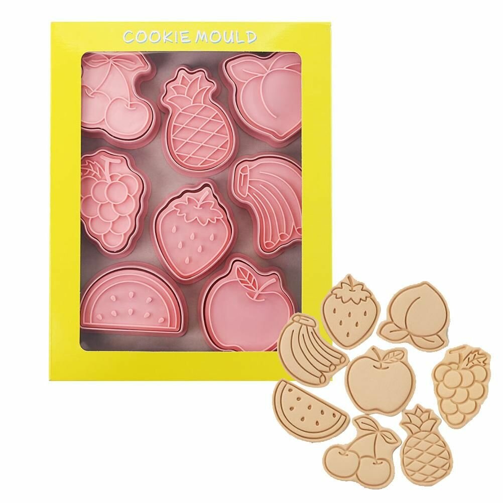 Набор формочек для печенья с 3D-динозаврами, 8 мультяшных формочек для печенья, ручной пресс-штамп для фруктов и овощей, инструменты для выпечки на день рождения