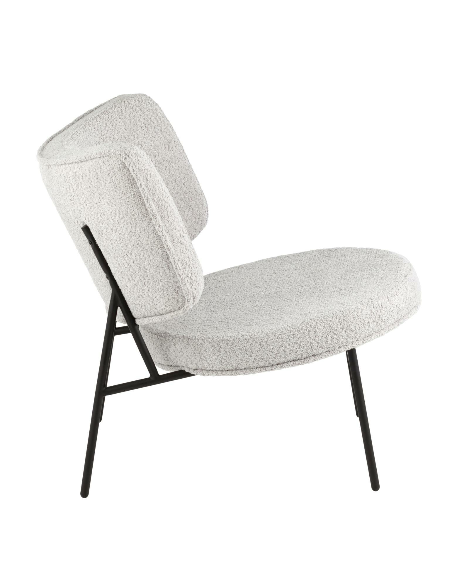 Кресло District Lounge STOOL GROUP светло-серый, металл и дерево и ткань, мягкое сиденье, без подлокотников