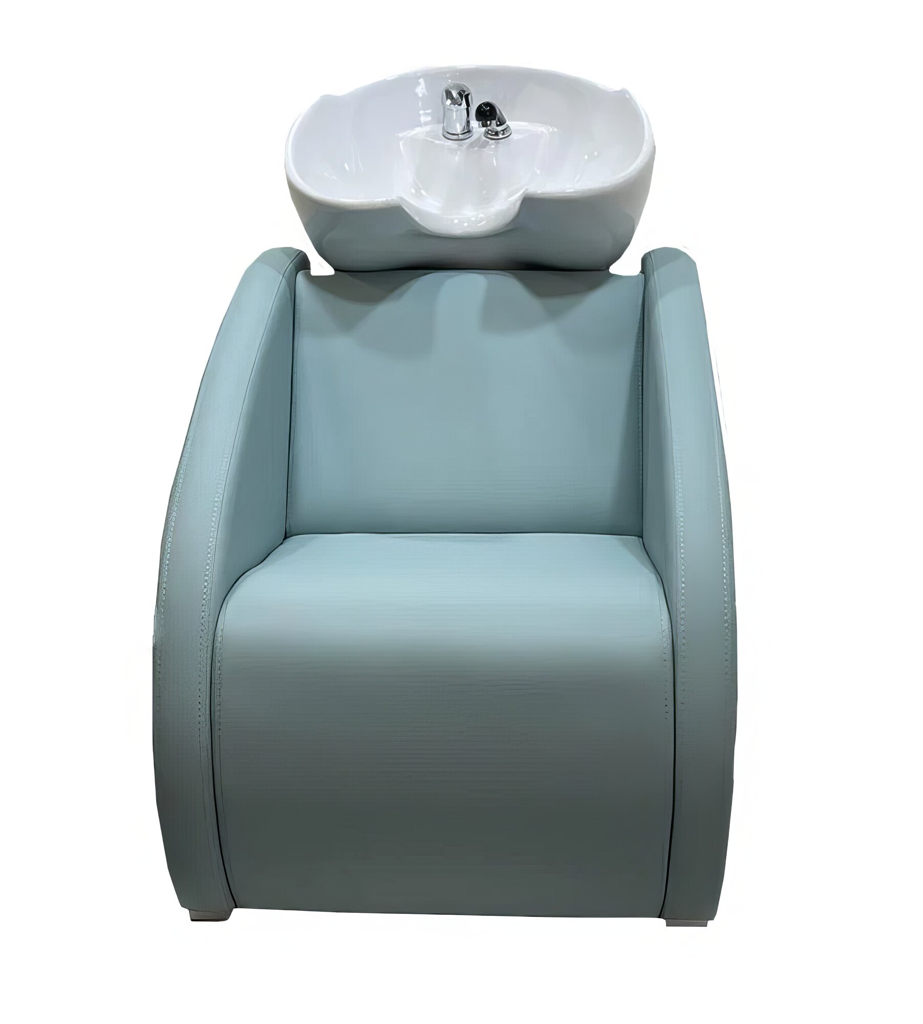 Парикмахерская мойка "Пума", голубое небо - белая глубокая раковина