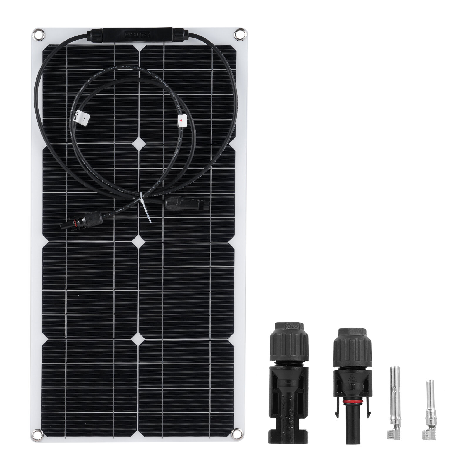 25W 16V Portable Solar Panel Kit, Outdoor Waterproof Flexible with Connector to Charge 12V Car Battery RV Yacht