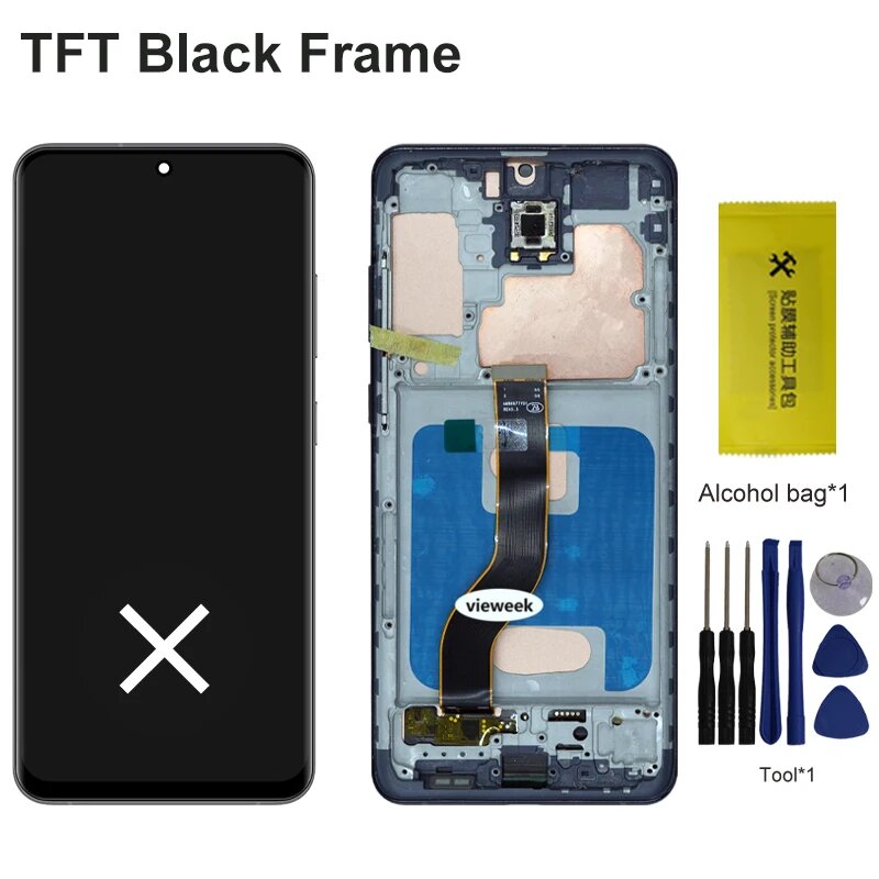 Экран для Samsung Galaxy S20 Plus S20plus G985 G985F G985F/DS ЖК-дисплей с сенсорным TFT Black Frame