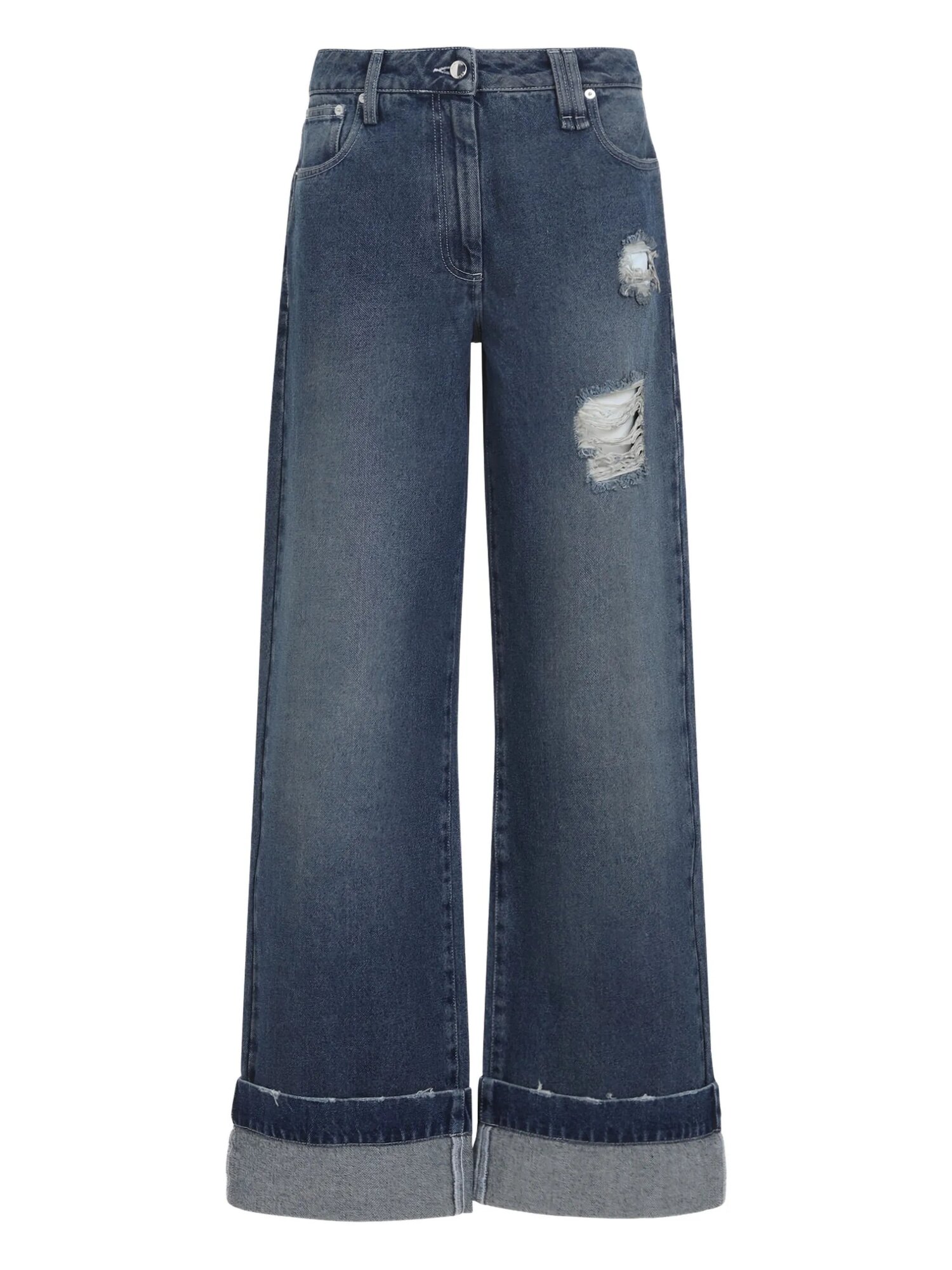 Джинсы Distressed cuffed cotton jeans 