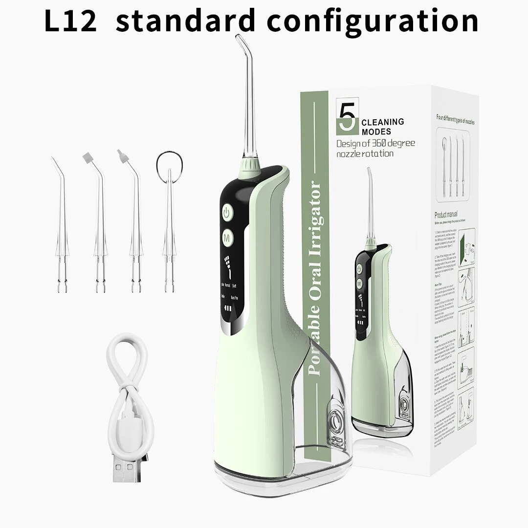 Портативный ирригатор для полости рта Oral Irrigator L12 Green 330ml