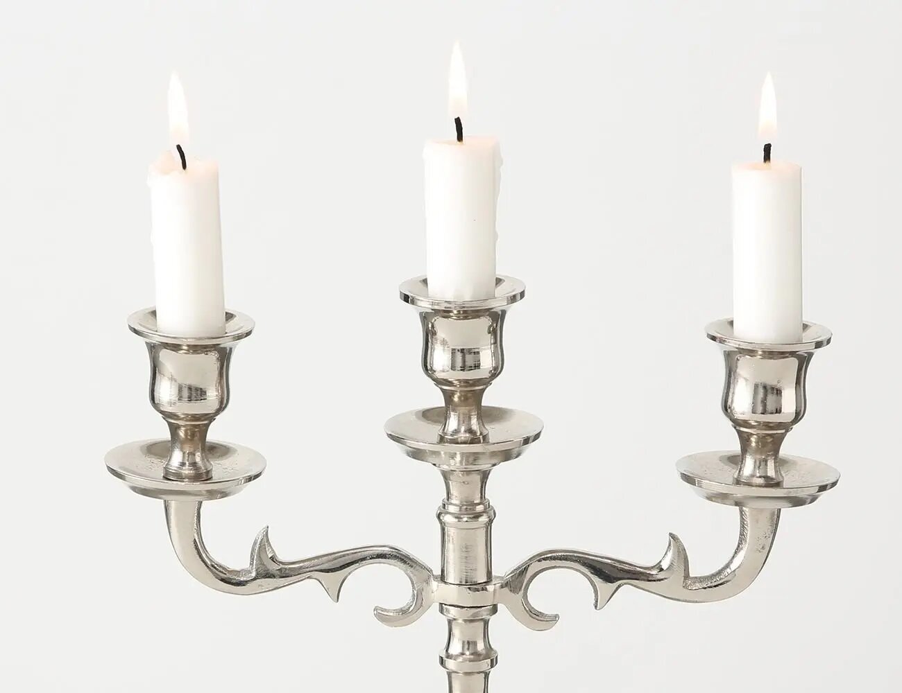 Канделябр варрас под 3 свечи, серебряный, 26 см, Boltze