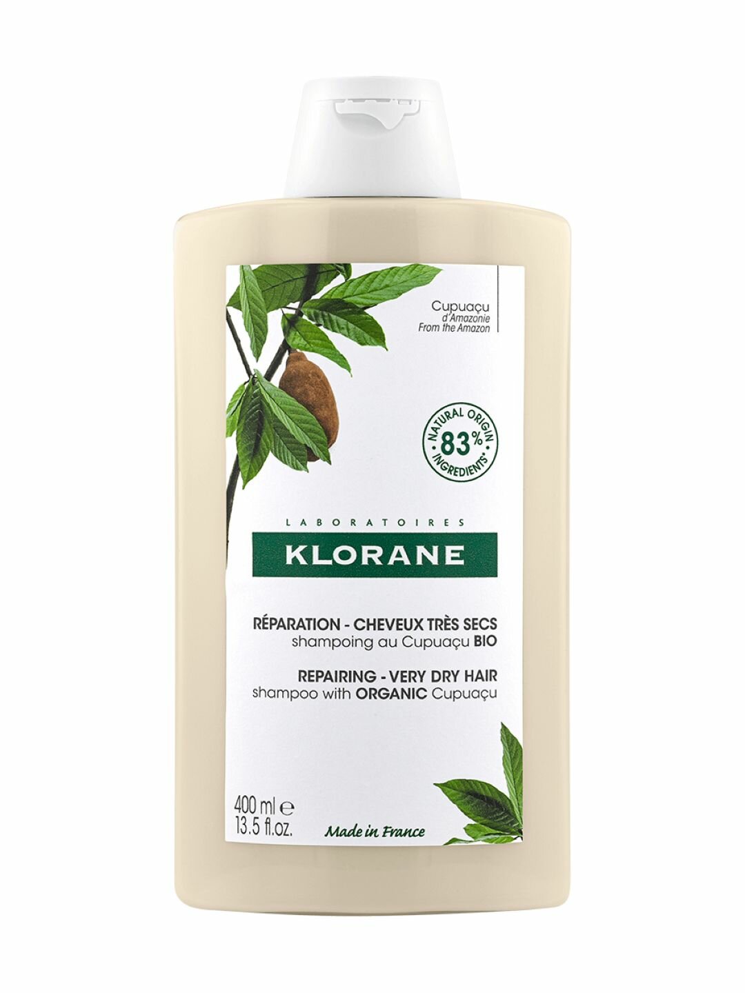 КЛОРАН Восстанавливающий шампунь с органическим маслом Купуасу, 400 мл | KLORANE Repairing Very Dry hair Shampoo