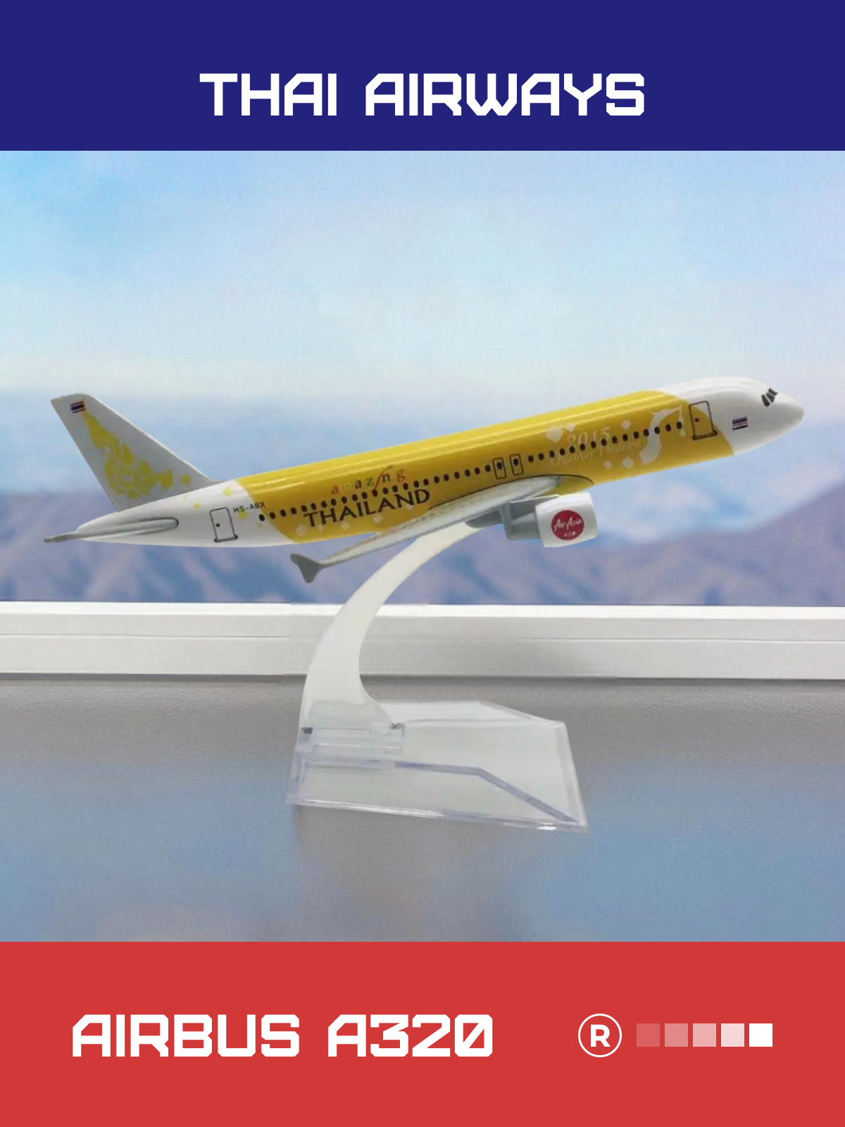 Коллекционная металлическая модель самолета Airbus A320 Thai Airways