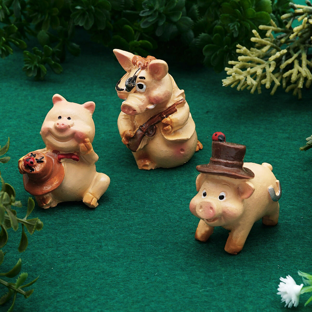 Миниатюрные фигурки животных 'Кабанчики 2', набор 3 шт, Astra&Craft