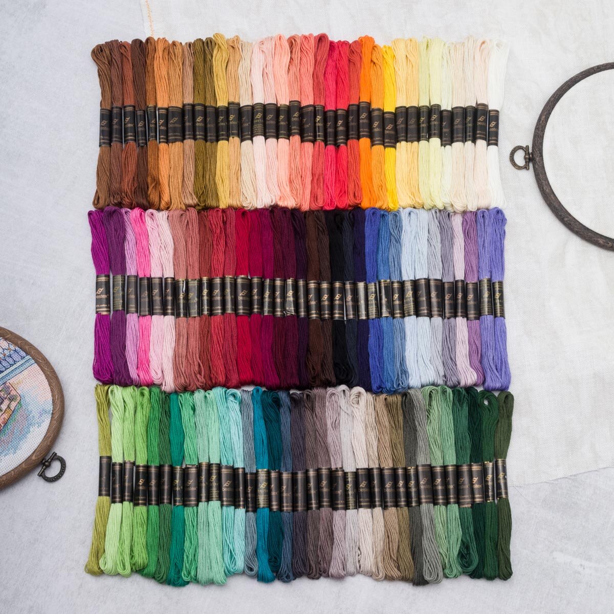 Мулине набор №4, 100 шт по 8 м, 100 цветов, мерсеризованный хлопок, Bestex