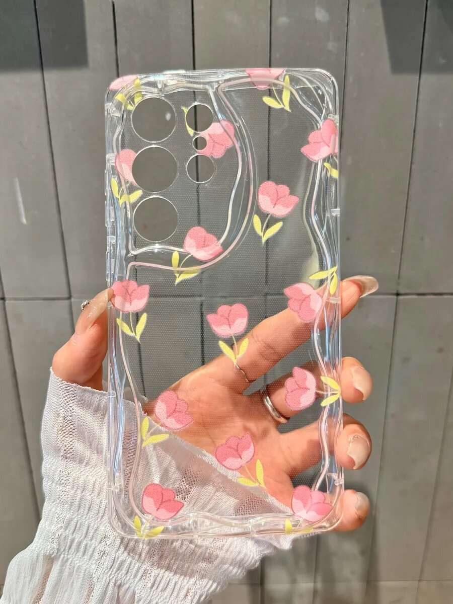 Чехол О'кейси, для Samsung Galaxy S24 Ultra, с защитой камеры, накладка, розовый, жёлтый