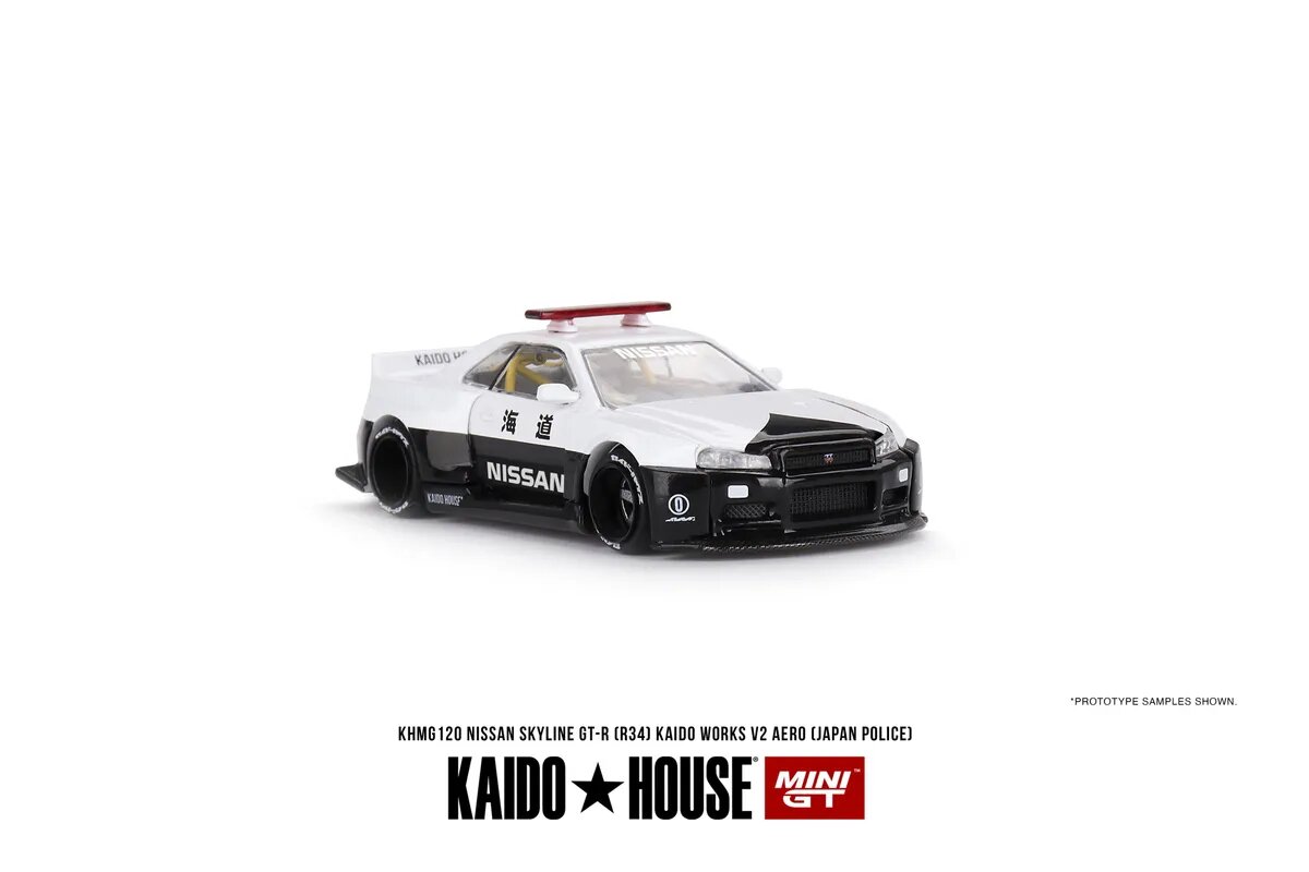 Коллекционная машинка Kaido House x 1:64 Nissan Skyline GT-R R34 Kaido Works (V2 Aero) Police