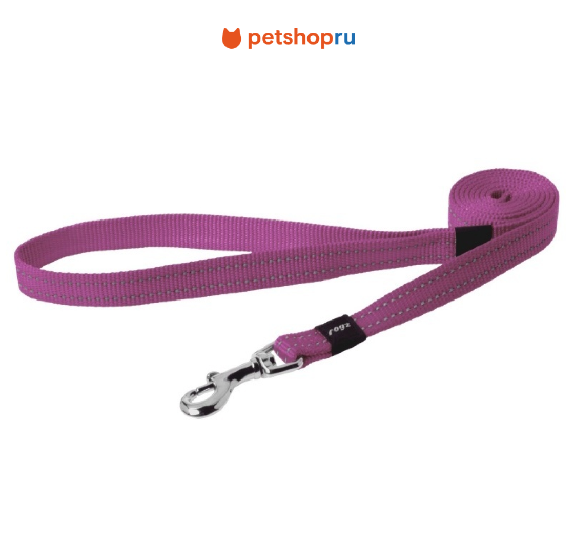 Rogz удлиненный поводок "Utility", р-р L, ш: 2 см, дл: 1,8м, розовый