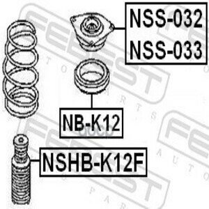 Опора переднего амортизатора правая Febest арт. nss-032