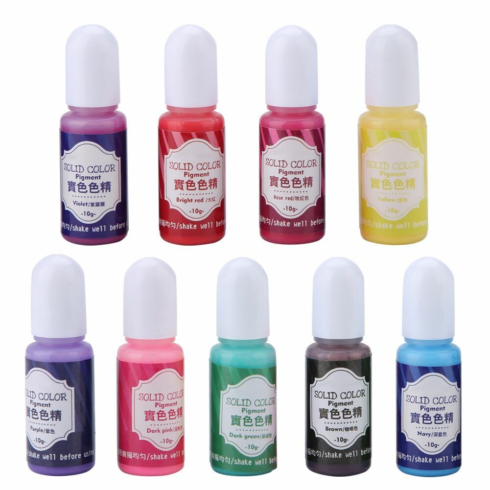 Краситель на основе эпоксидной УФ-смолы 10 г, пигмент 9 цветов для художественных поделок своими руками, жидкий краситель для ювелирного дела и покраски