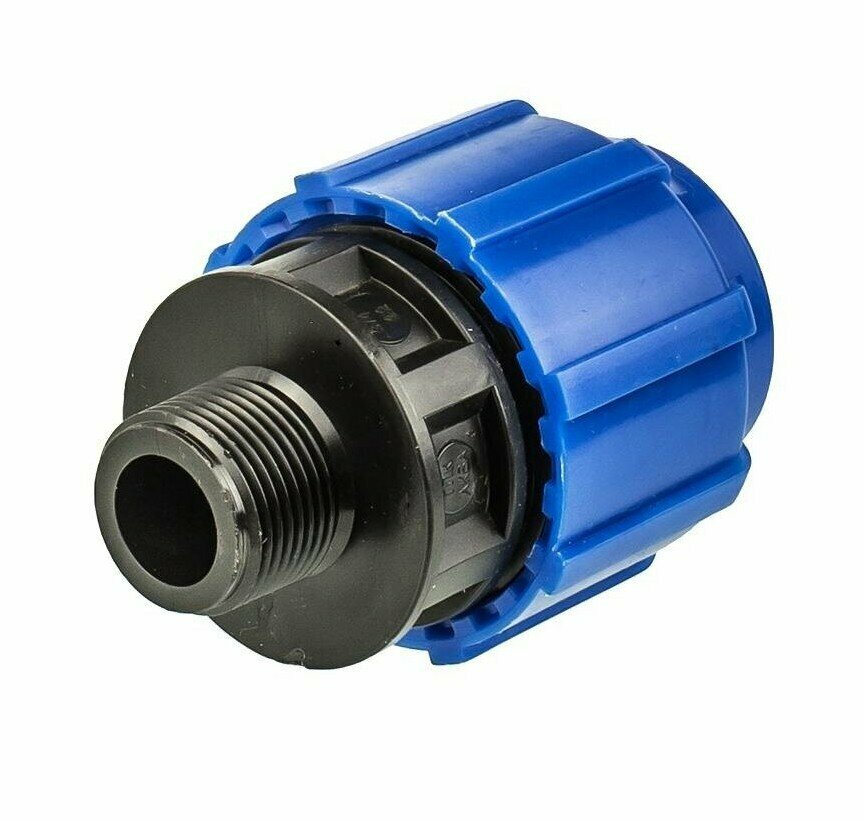 Муфта переход. ПЭ с нар. труб. резьбой 32х3/4' (обж.) Тпк-аква