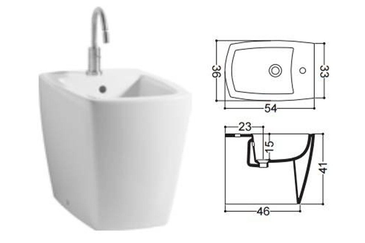 Сантехника Axa One Биде-Axa-Xtre-(19020) напольное приставное