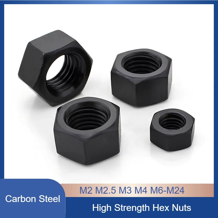Высокопрочные черные гайки IRIR M2-M24 M2.5-100pcs