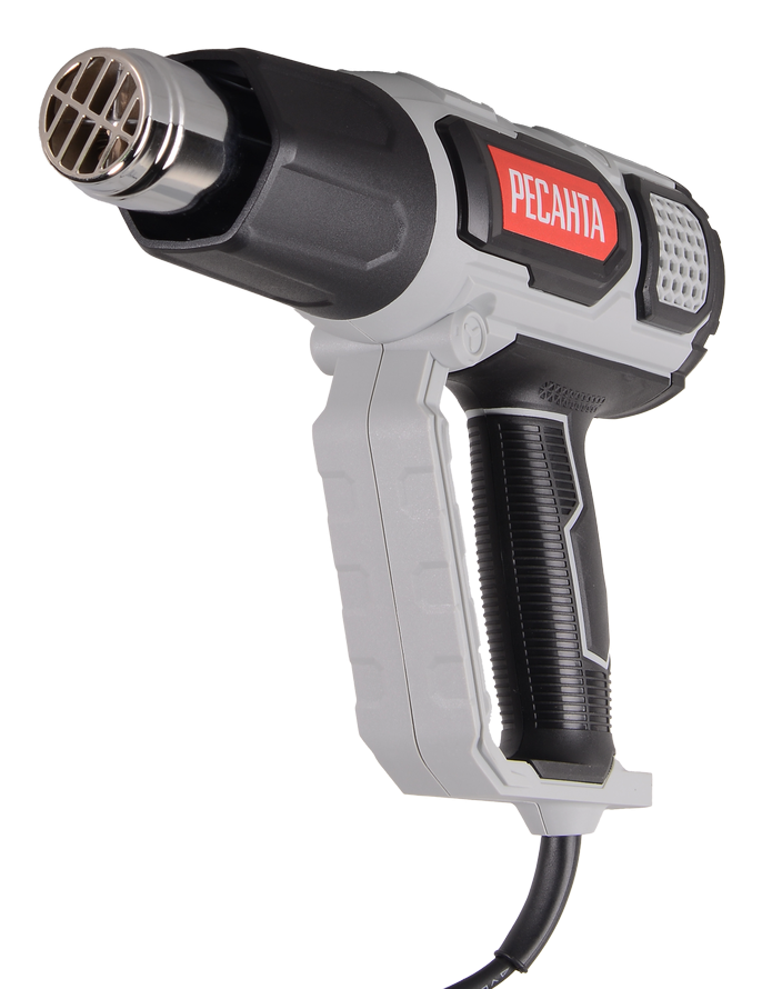 Строительный фен Ресанта ФЭ-2000ЭКД пистолетный, с регулировкой температуры, в кейсе, серый, 50-600°С, 500л/мин, 280х85х270мм, 2000Вт / инструменты
