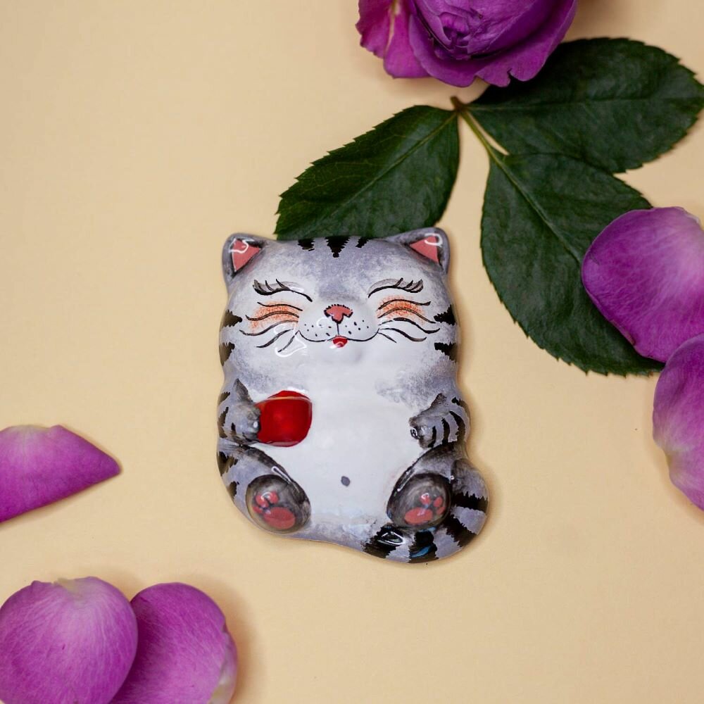 Магнит кот с кофе