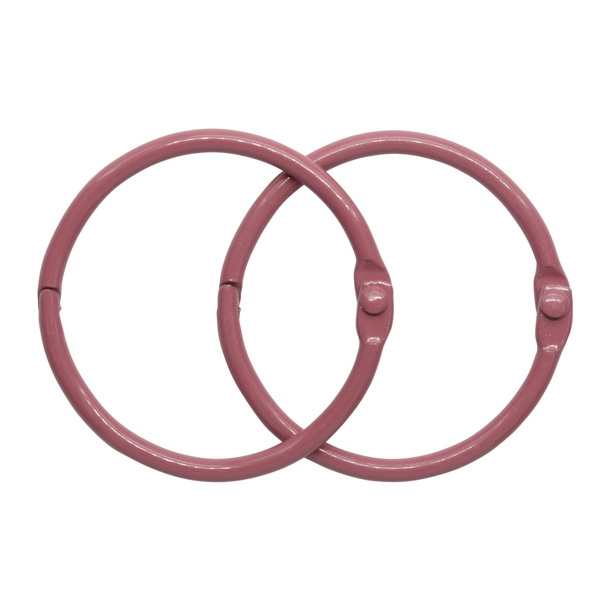 Кольца для альбомов разъемные 4 см, 2 шт, металл, Айрис (темно-розовый)