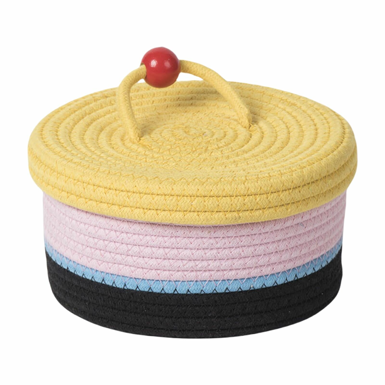 Плетеная корзина из хлопка с крышкой многофункциональная коробка для хранения косметики игрушек книг