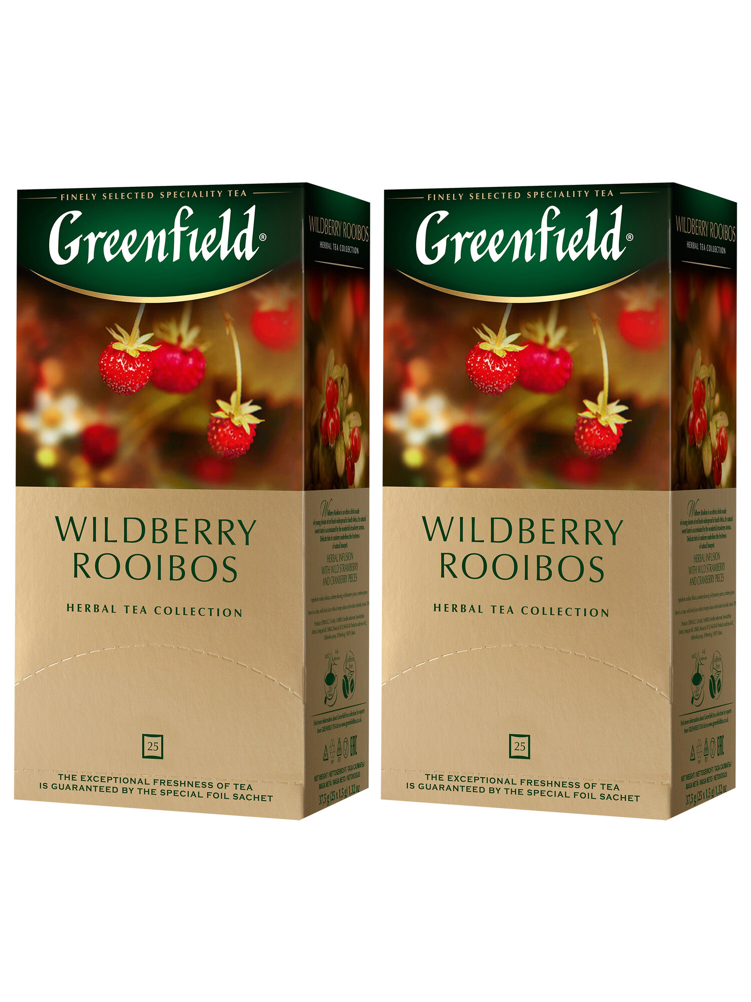 Чайный напиток Greenfield Wildberry Rooibos, 2шт по 25пакетиков. Ройбуш с ягодами