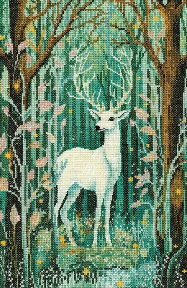Набор для вышивания Heritage #ESWH1751E Белый олень, Счетный крест, 21 х 31 см
