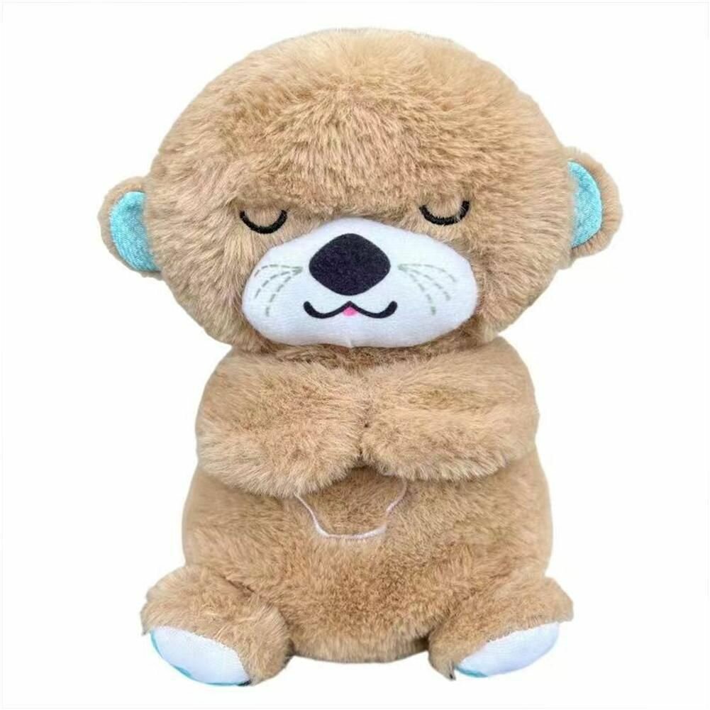 Мягкая плюшевая игрушка для малышей, дышащая выдра / детская интерактивная музыкальная игрушка для сна