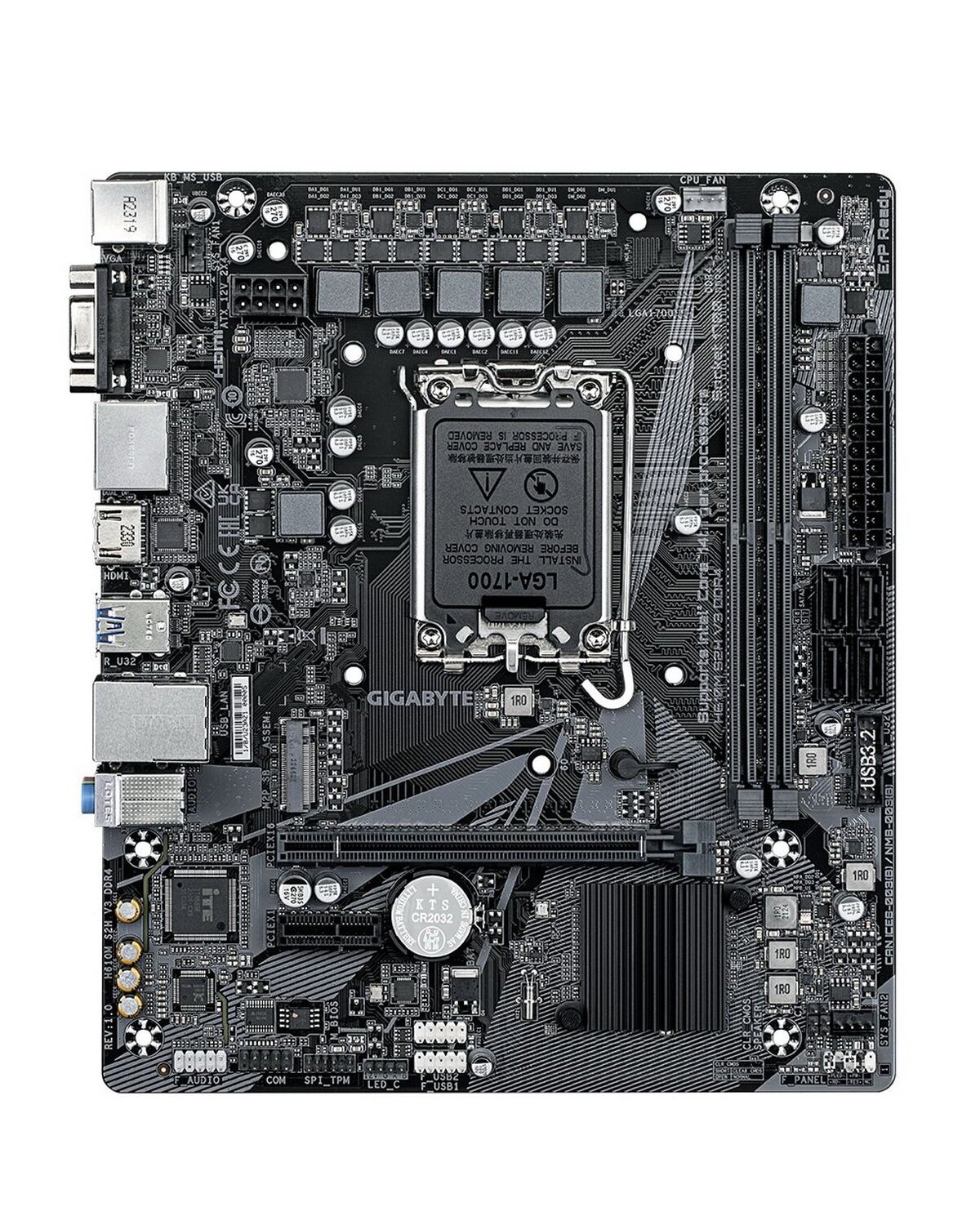 Материнская плата GIGABYTE "H610M", Micro-ATX, пассивное охлаждение