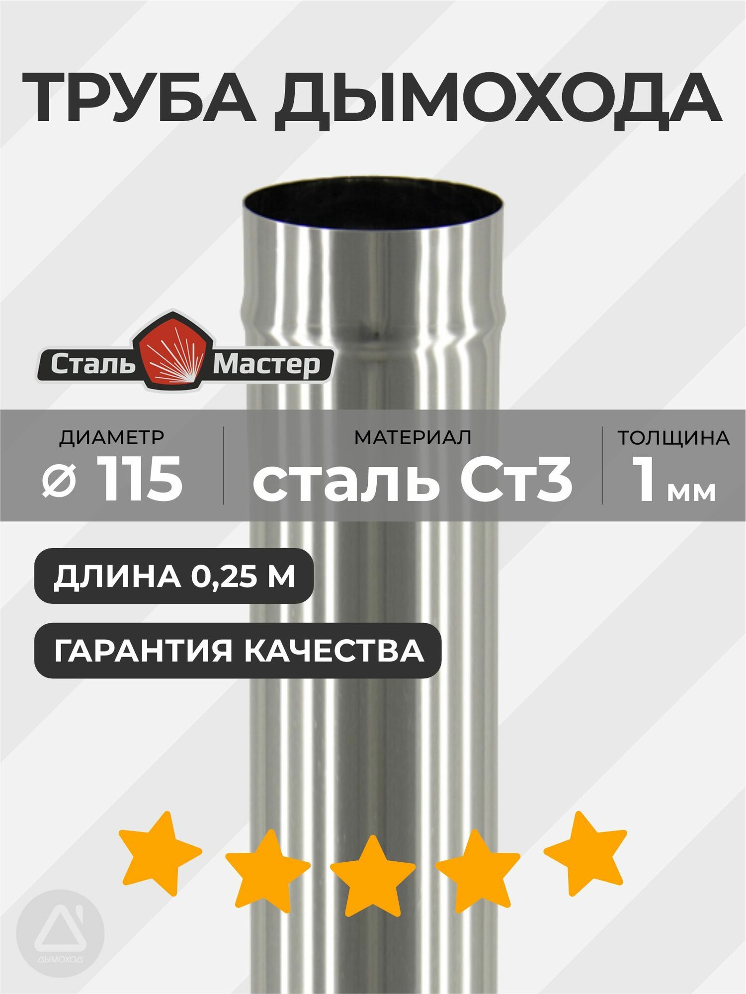 Труба 115 0,25 м ст3 1 мм