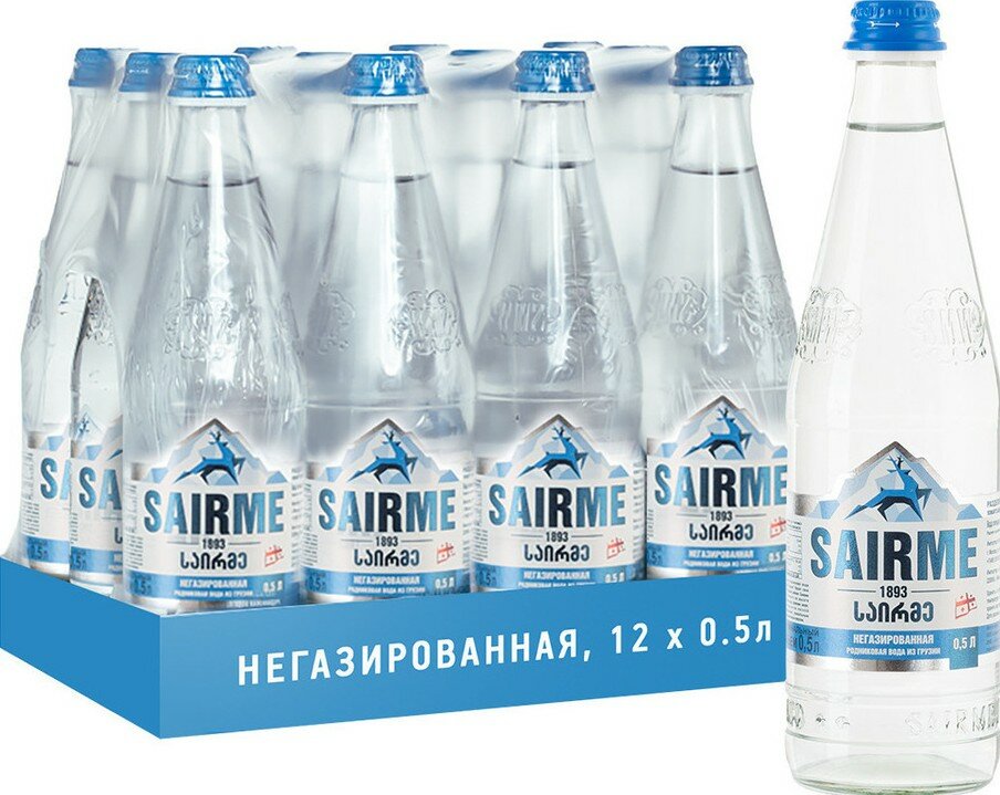 Саирме 0,5л./12шт. Родниковая Стекло Саирме Вода минеральная Грузия