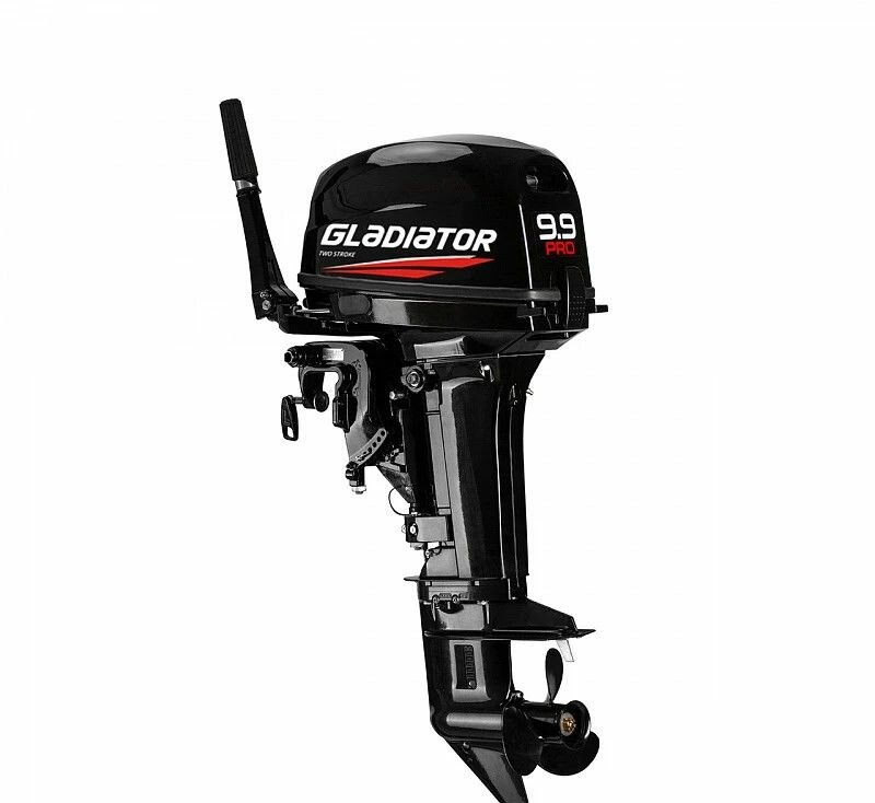 Лодочный мотор GLADIATOR G9.9 PRO, управление румпелем, мощность 9,99 л. с, внешний топливный бак