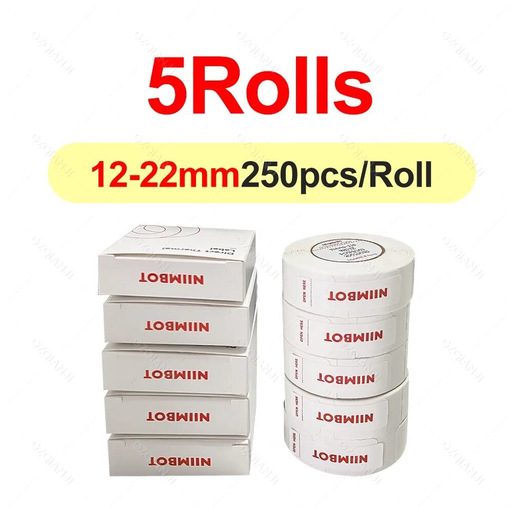 Этикетки для Niimbot D110 D101 D11, белые, 12-15 мм 5Roll 12x22mm