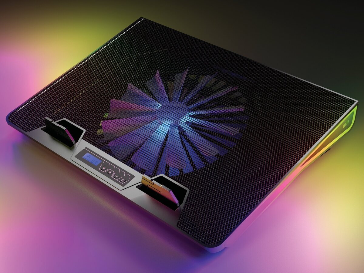 Регулируемая, мощная охлаждающая подставка STM для ноутбука/Macbook на кровать с вентилятором и RGB подсветкой 15"; 15,6"; 16"; 17"; 17,3", STM IP87