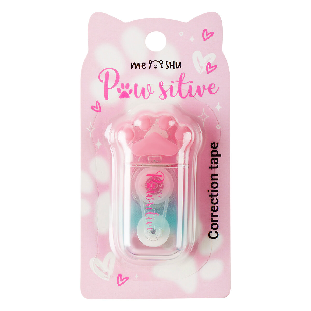 12 шт. Корректирующая лента MESHU "Sweet Paw", 5мм*6м, блистер, европодвес, ассорти