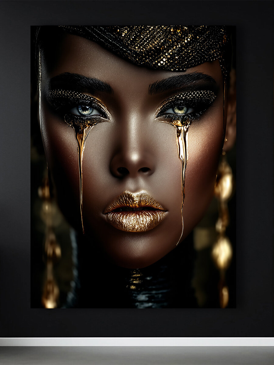 Картина на холсте вертикальная - "Портрет / Лицо девушки" , 30х40 см.