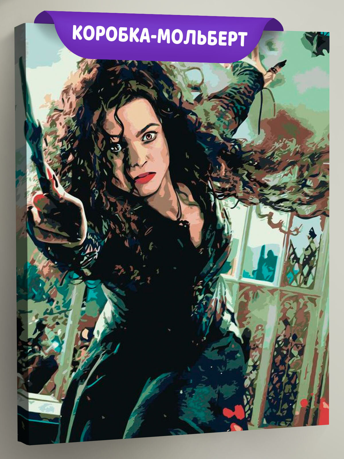 Картина по номерам на холсте с подрамником "Гарри Поттер: Беллатриса Лестрейндж", Раскраска 40x50 см, Фильмы