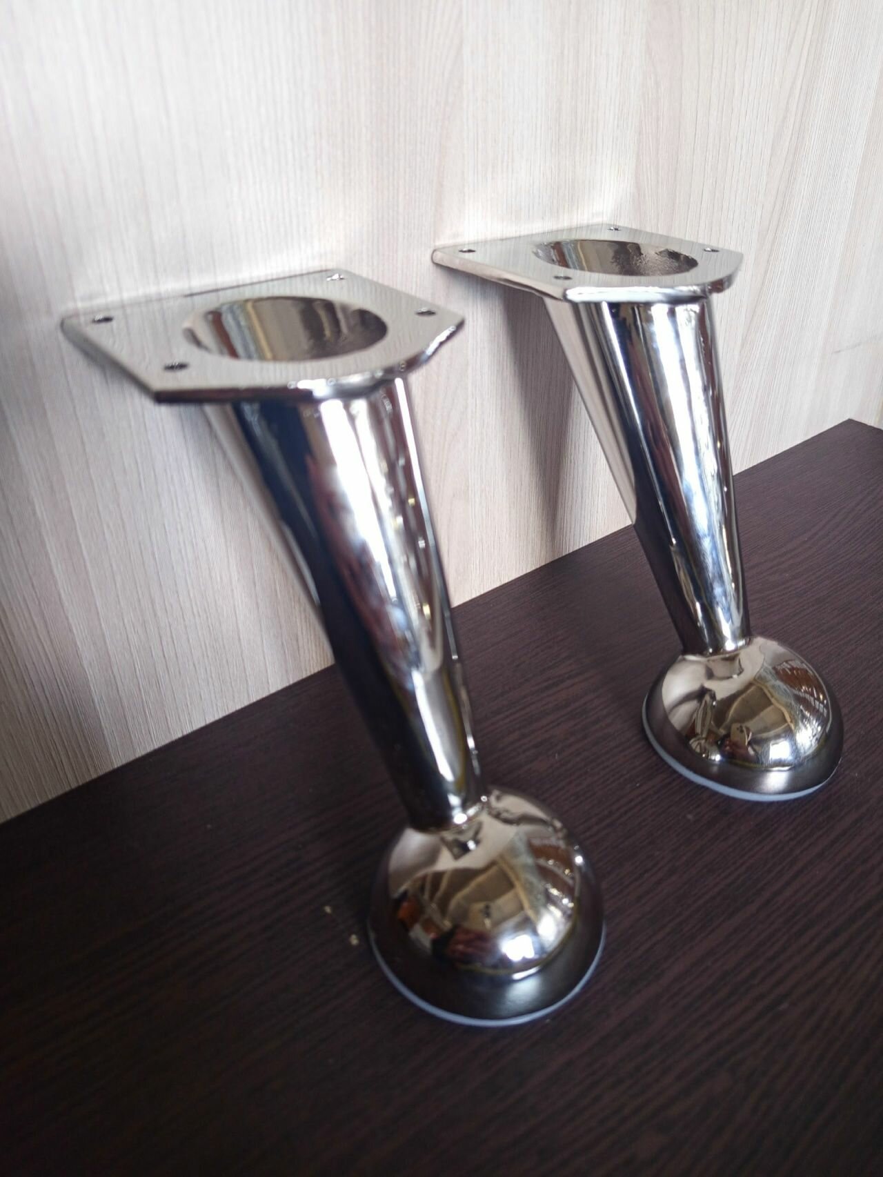 Ножки для мебели высота 130 мм, опора для дивана, кресла хром, 2 штуки.