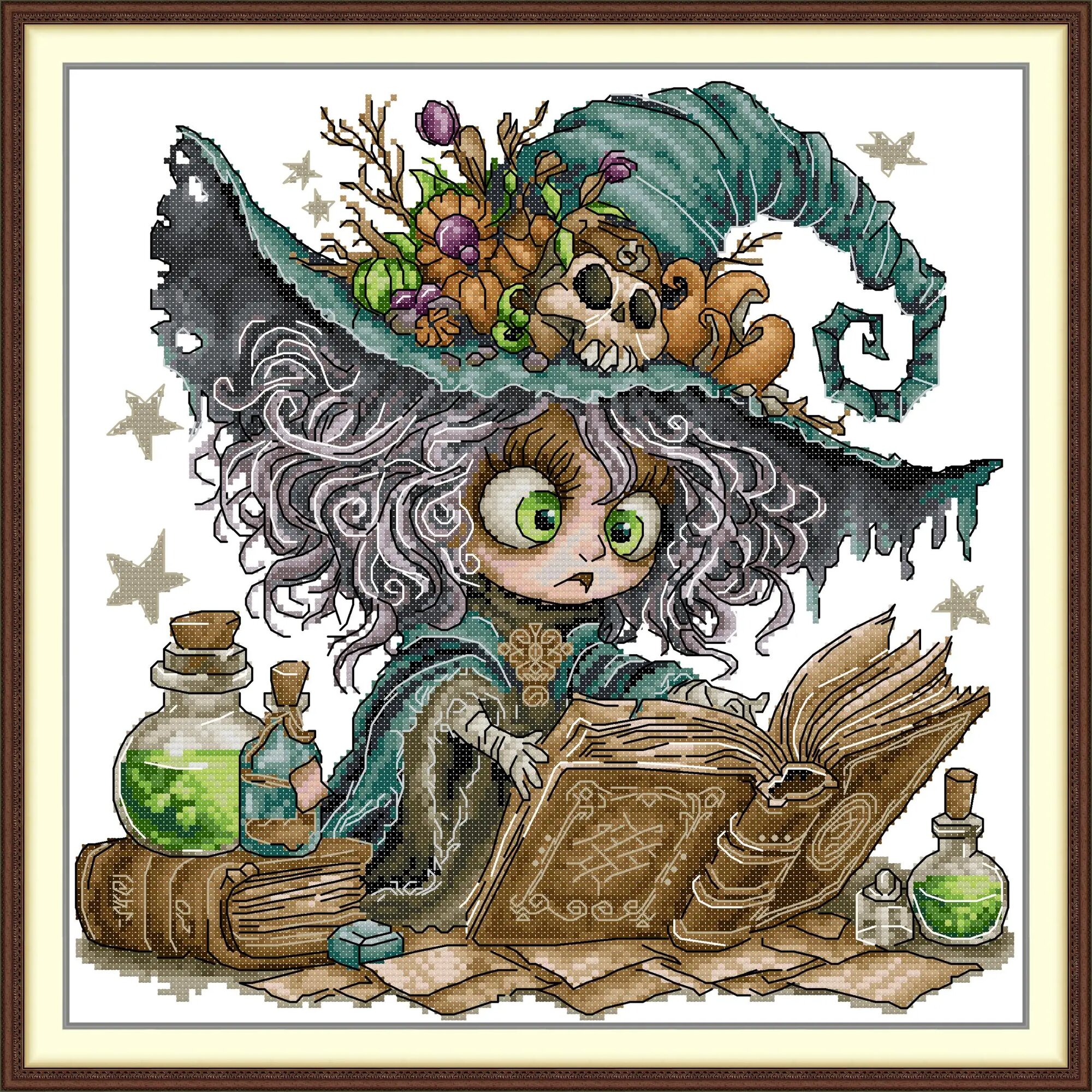 Набор для вышивки крестом Joy Sunday Ведьма 14CT Printed Cloth