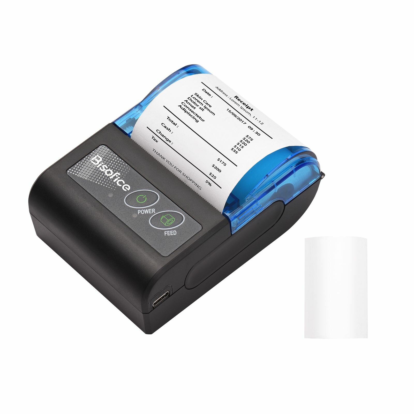 Принтер для чеков/наклеек/этикеток, Bisofice XGR-POS58, совместимый с Android , iOS , Windows