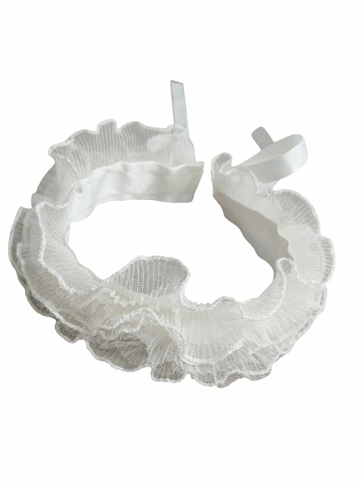 Женский многослойный сетчатый воротник с рюшами и лентами