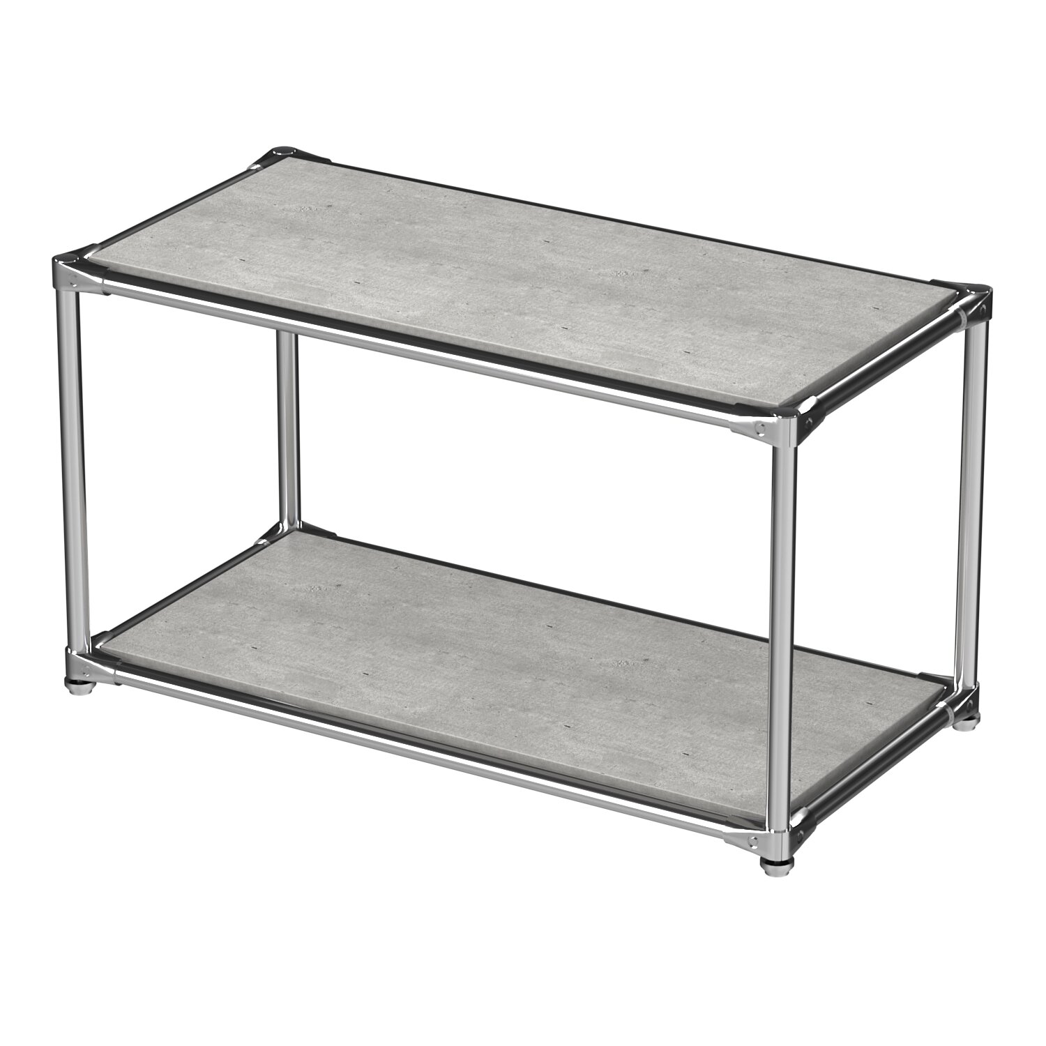 Хромированный стеллаж стиль №4а-3 малый с полками ДСП, Метрополитан Грей