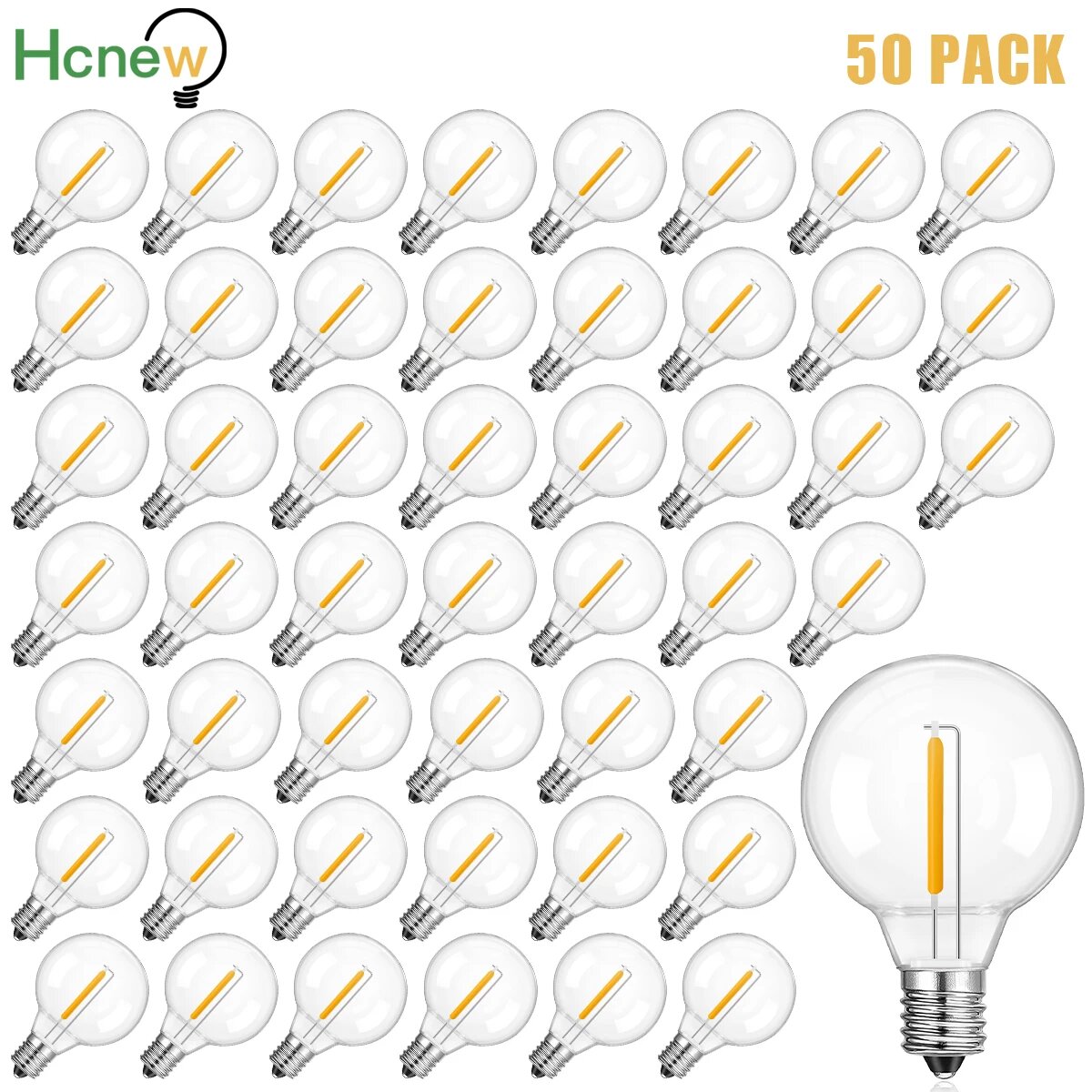 Светодиодная лампа GANRILAND G40 прозрачная 1Вт E12 для сада 50PCS, AC 220V