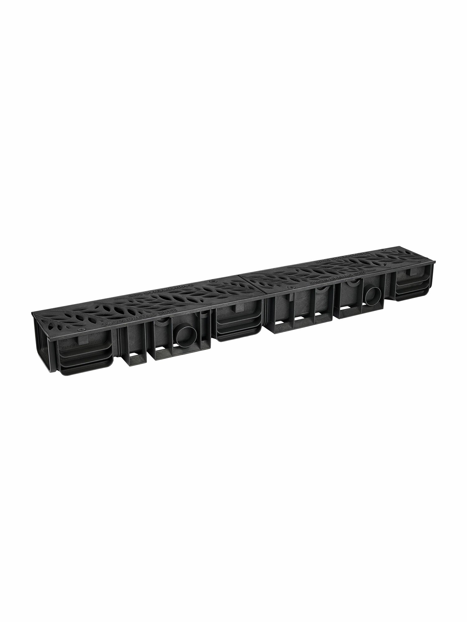 Лоток водоотводный пластиковый Aquadrenag ЛВП Classic AQD DN100 H100 с решеткой чугунной и крепежом, кл. С250