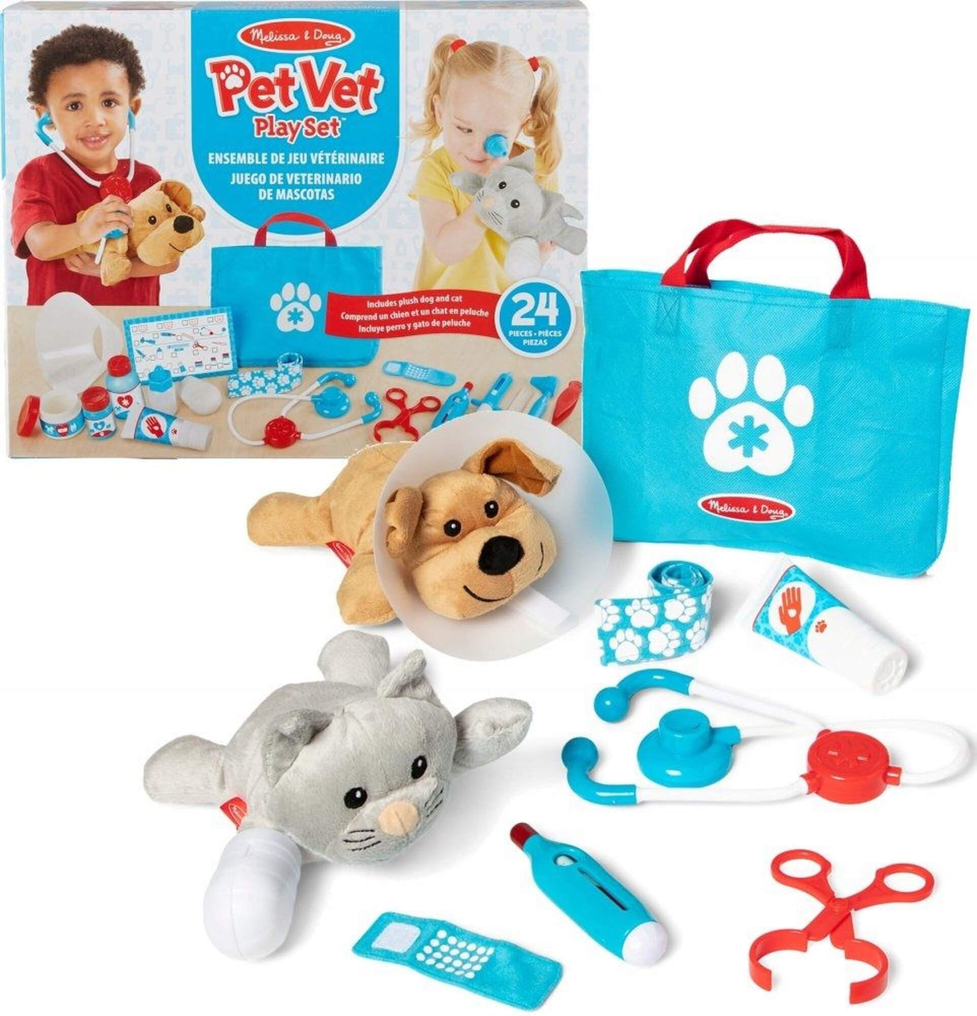 Сюжетно-ролевой набор Melissa & Doug - Набор Ветеринар с плюшевыми животными + аксессуары - 20155241
