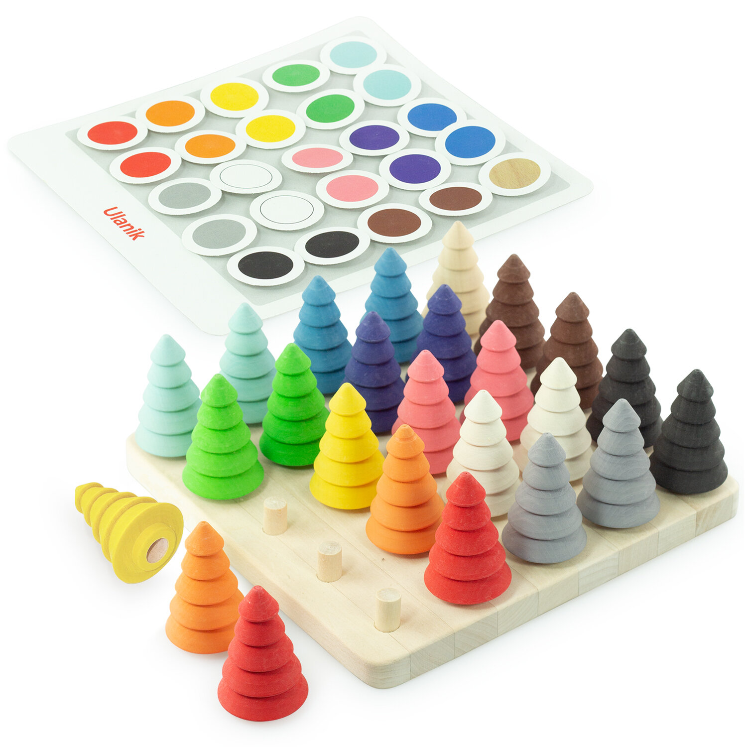 Деревянный сортер Ёлочки на доске Ulanik развивающие игрушки Монтессори