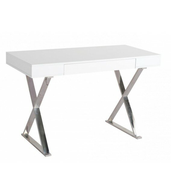 Стол-консоль Рокки MJ-001, 120х55х76 см, белый/хром