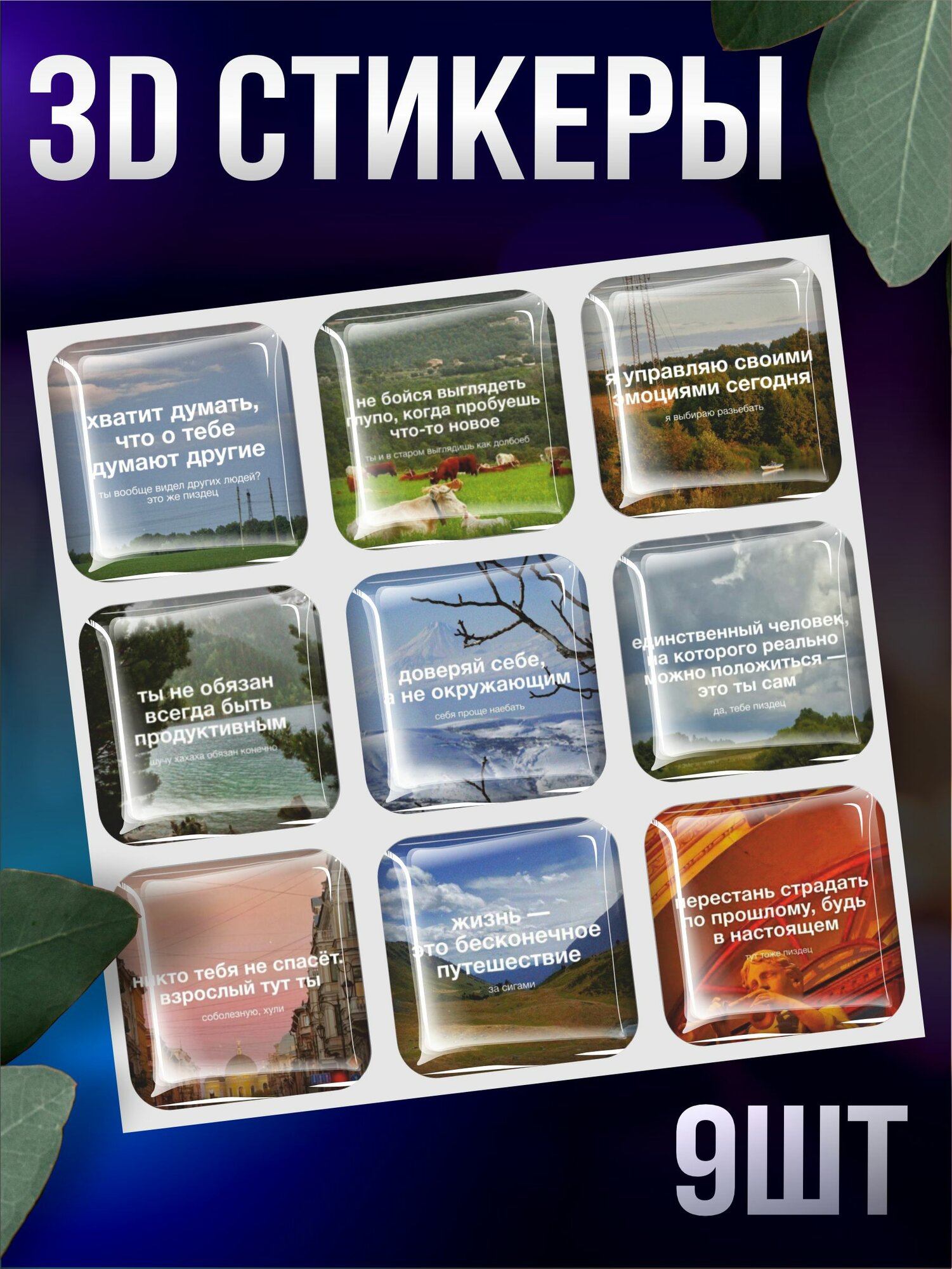 Наклейки на телефон 3д cтикеры мотивация мем