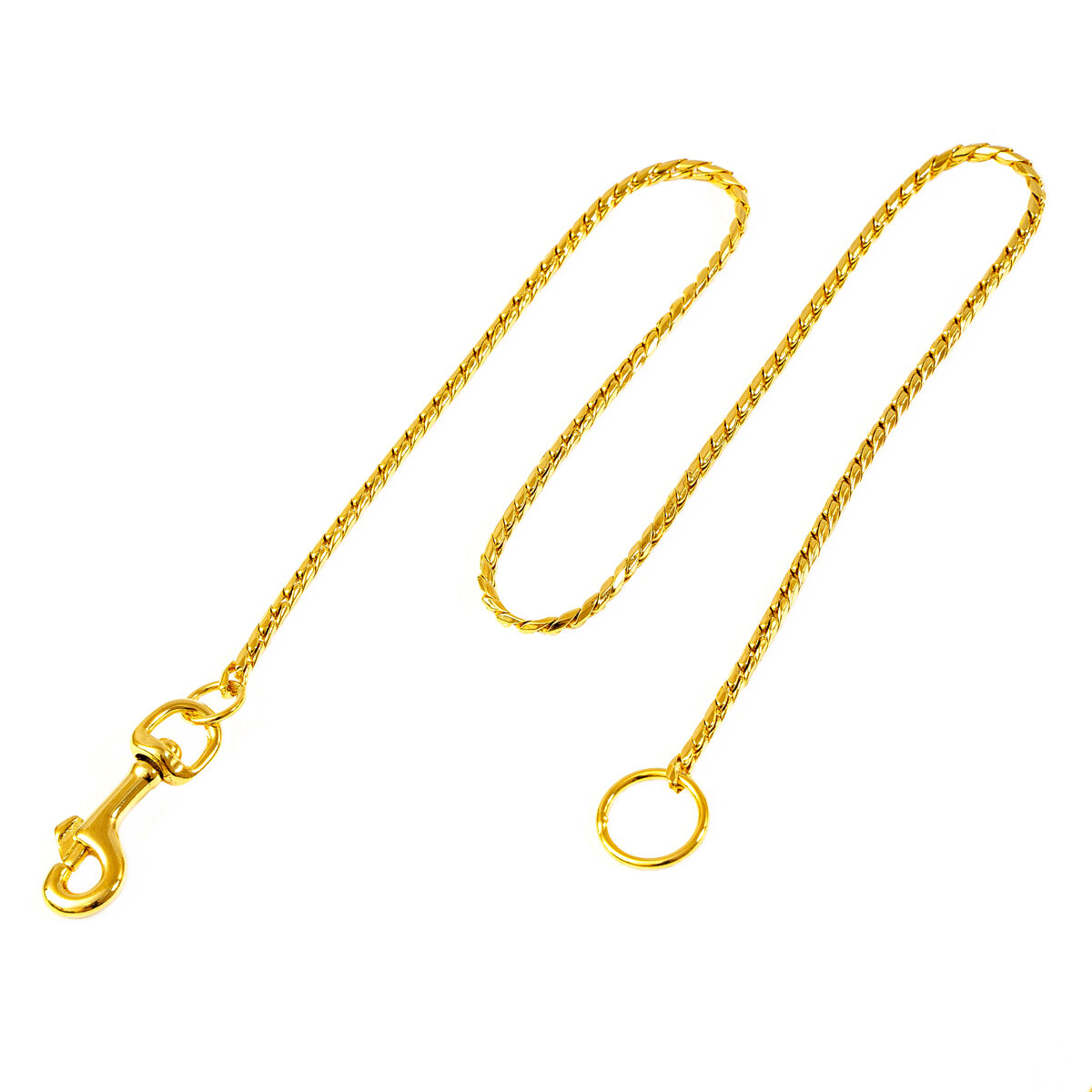 Поводок-цепочка-кобра без ручки для собак, позолоч. 2мм*70см.